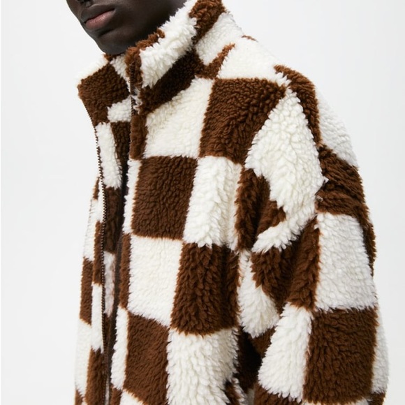 Zara | Jackets & Coats | Zara Men Combination Checkered Plaid Fleece ...